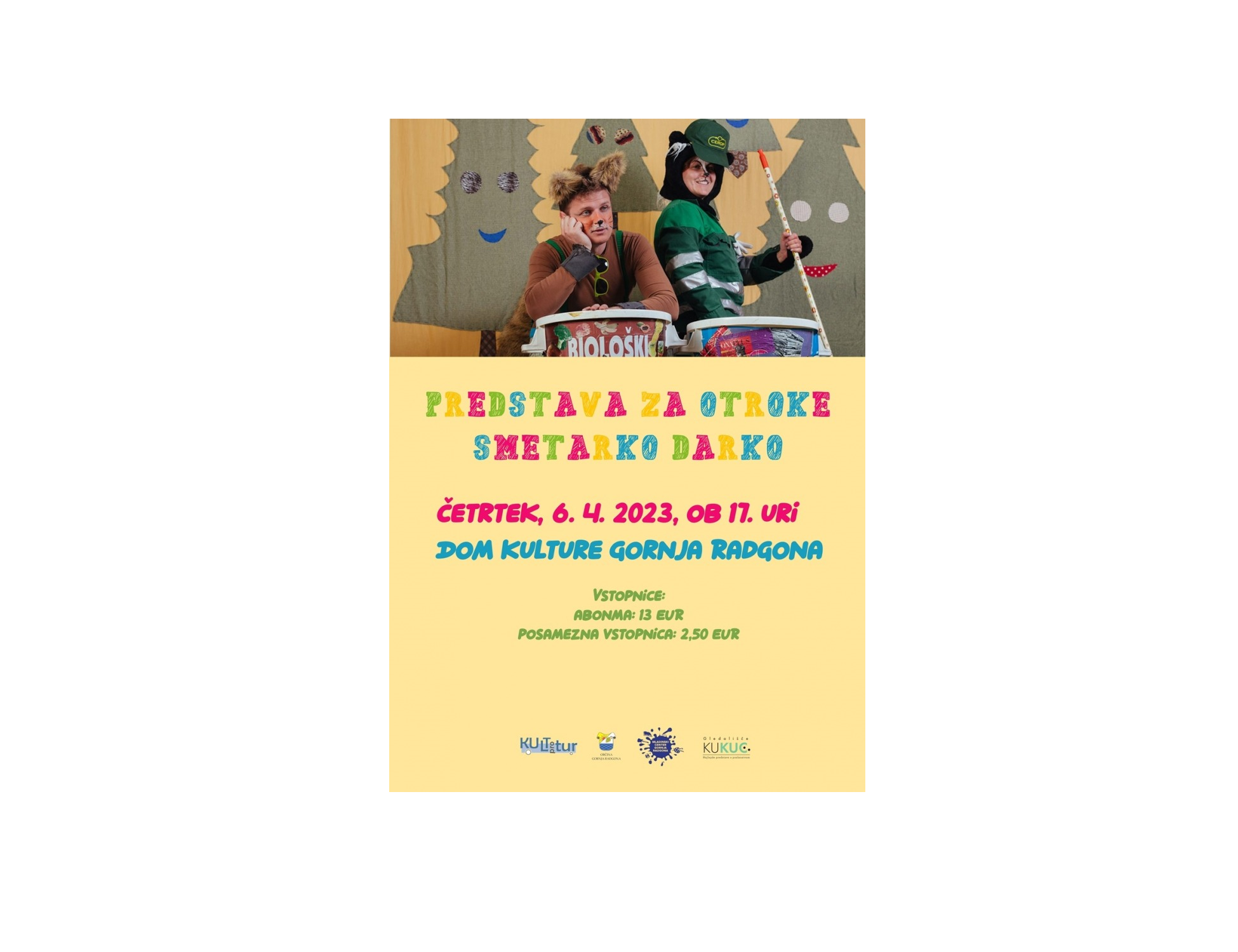 Predstava za otroke: SMETARKO DARKO (za abonma in izven) | Dogaja se ...